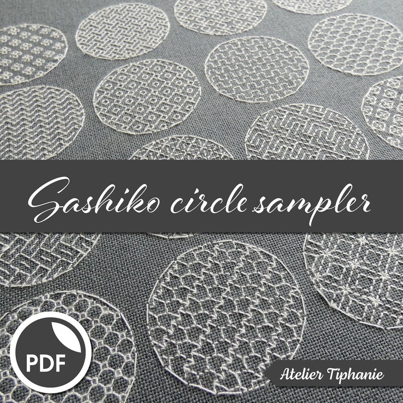 Sashiko Inspired Circle Sampler Blackwork PDF - Etsy