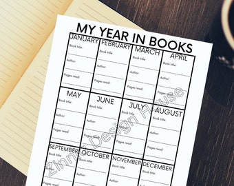 Yearly Reading Chart - Etsy