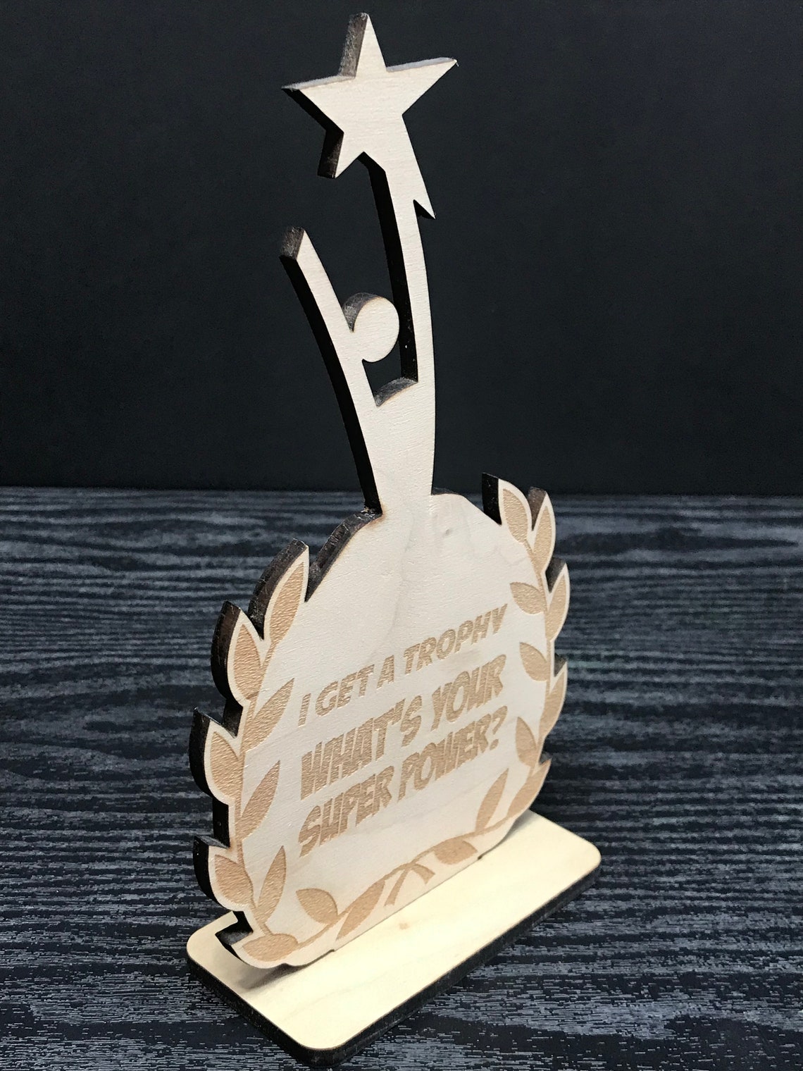 Custom Wooden Trophy Engraved Trophy Custom Wood Award - Etsy