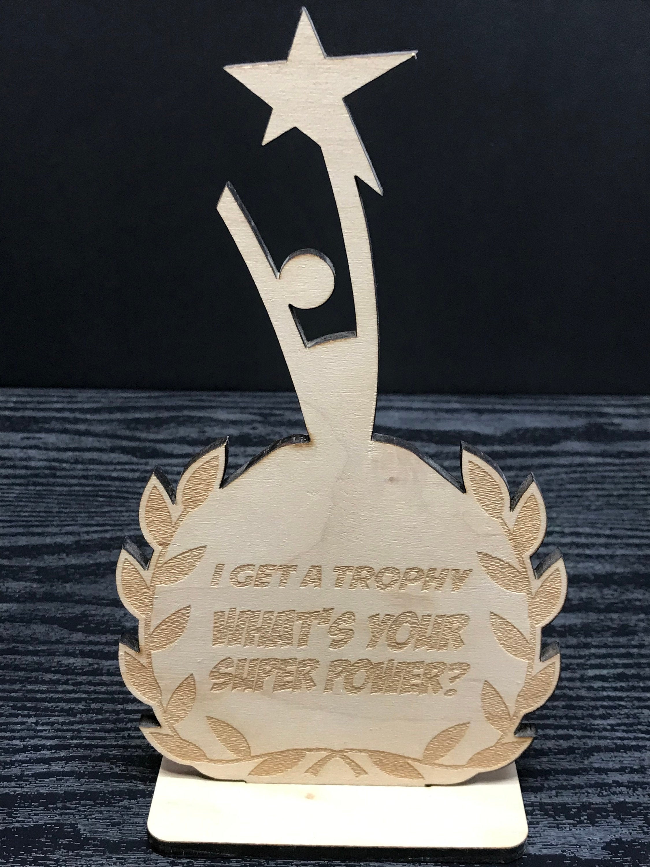 Custom Wooden Trophy Engraved Trophy Custom Wood Award - Etsy
