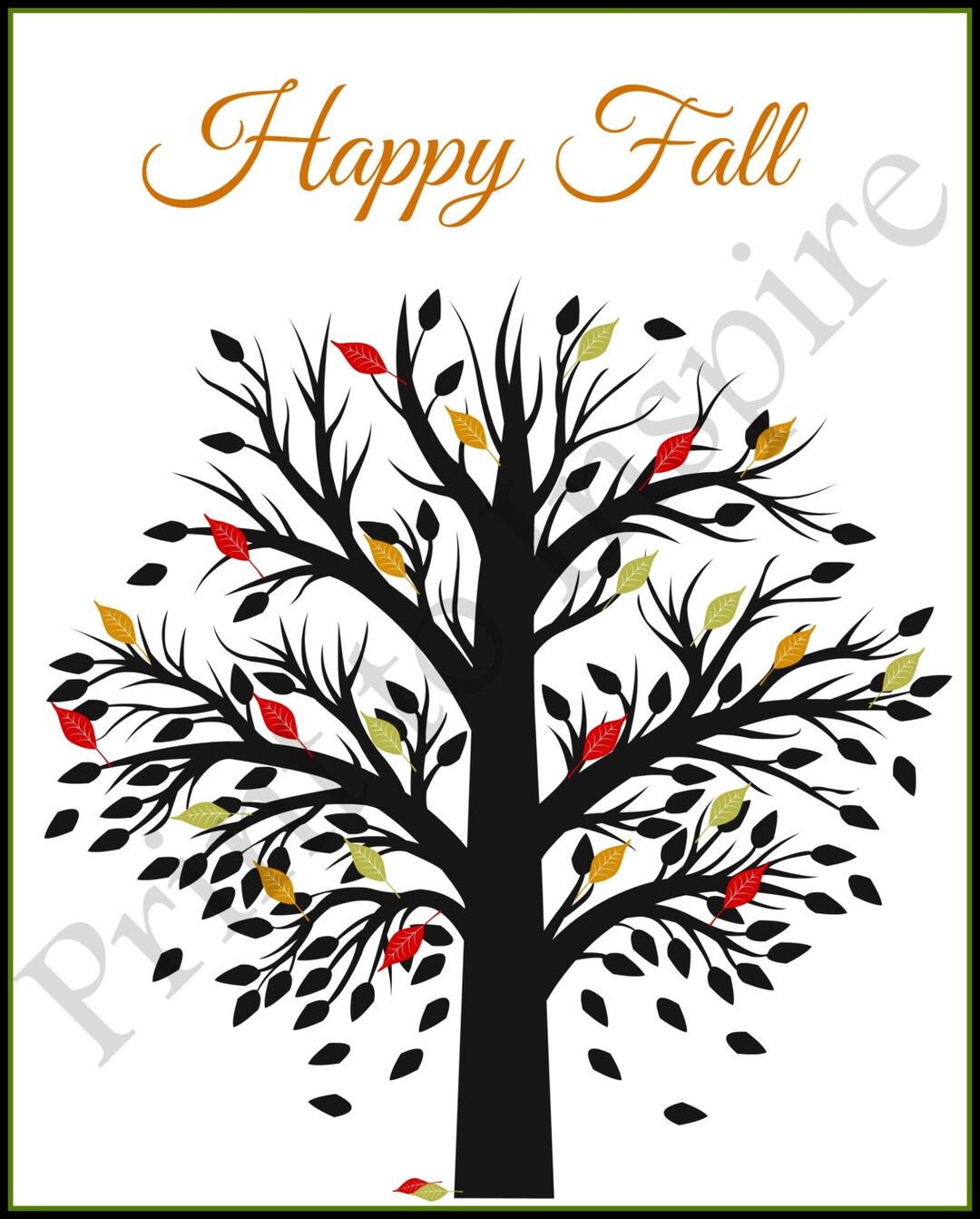 Happy Fall 8x10 Printable (instant Download) - Etsy