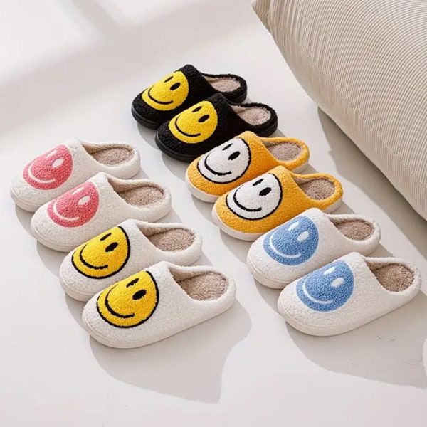 Smiley Face Slippers - Etsy