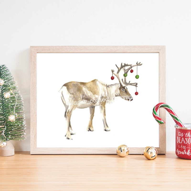Reindeer Painting - Etsy