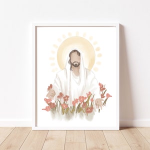 Jesus Christ in Flowers, Easter Jesus Christ, Christian Art, Easter Art ...