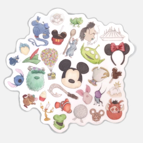 Disney Characters Sticker Mickey Mouse Sticker Movie - Etsy