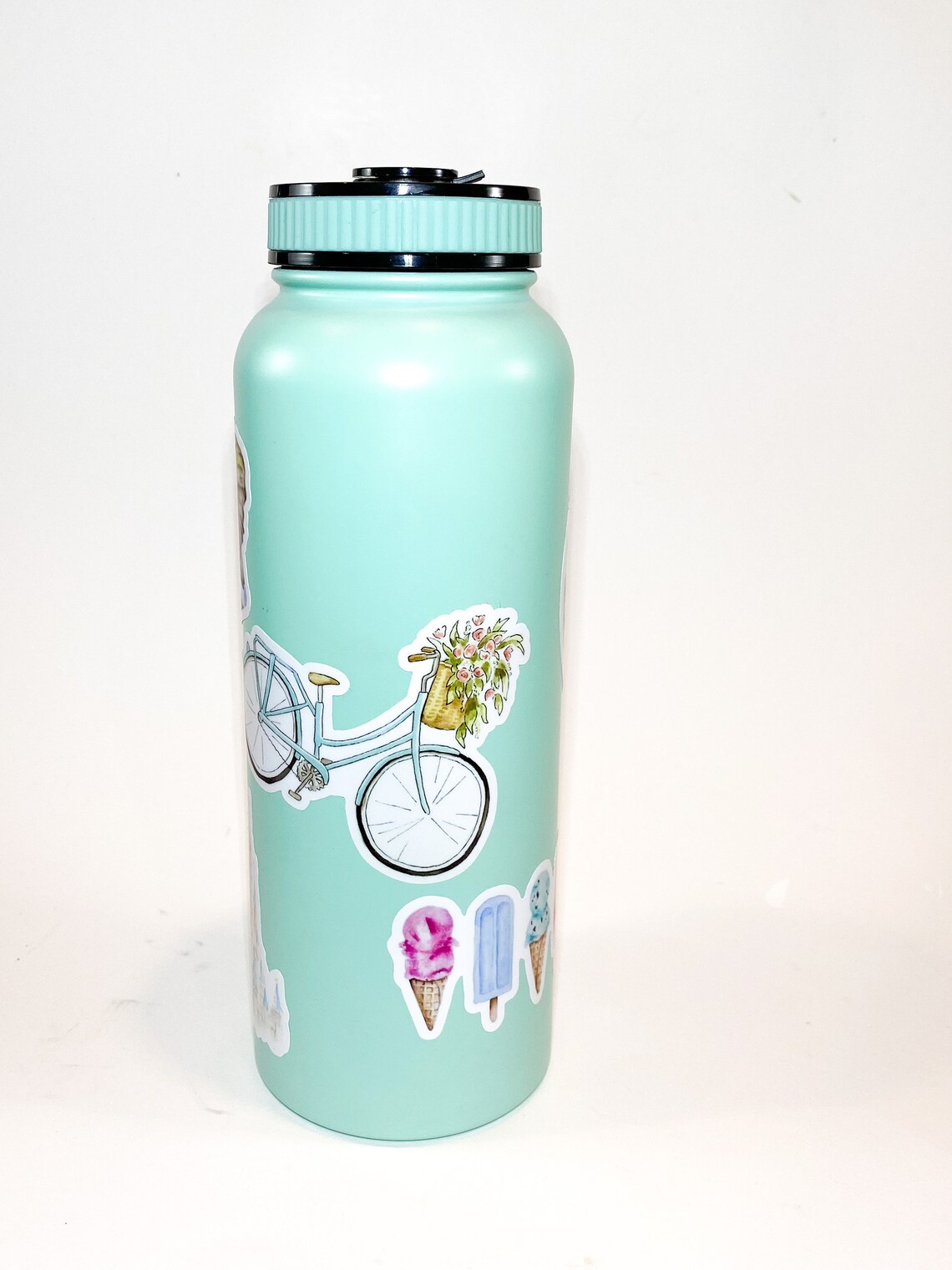 Bicycle Sticker Bike With Flowers Bike Sticker Vinyl - Etsy