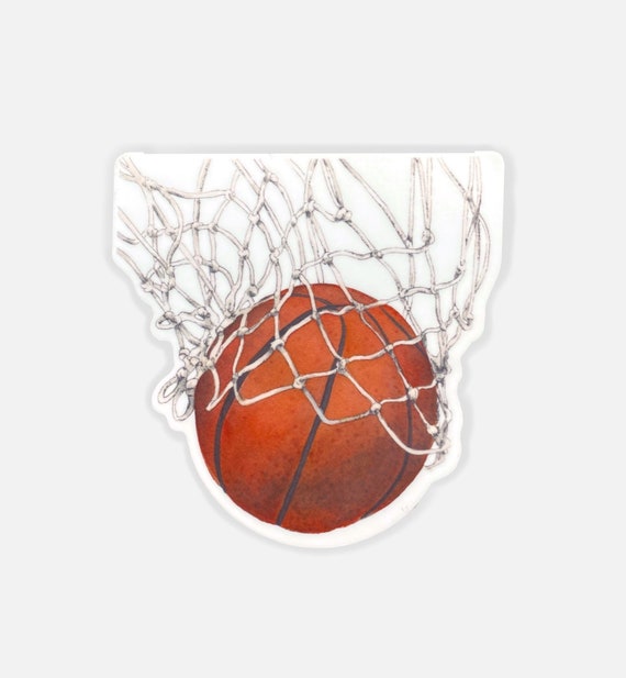 Basketball Sticker Watercolor Basketball Basketball Hoop | Etsy