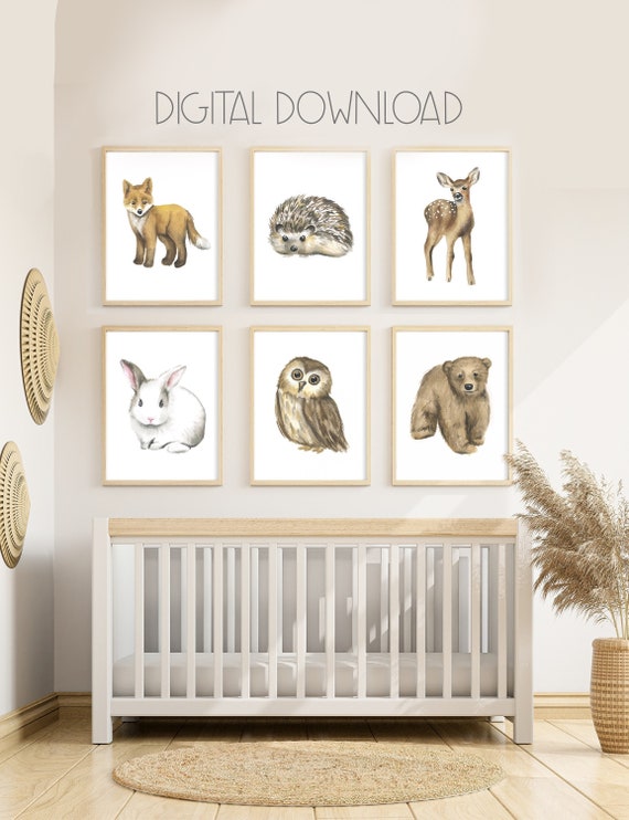 DIGITAL DOWNLOAD Woodland Animals Nursery Decor Forest - Etsy