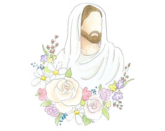 Jesus Christ Line Art, LDS, Print Drawing, Christian Art, Wall Decor ...