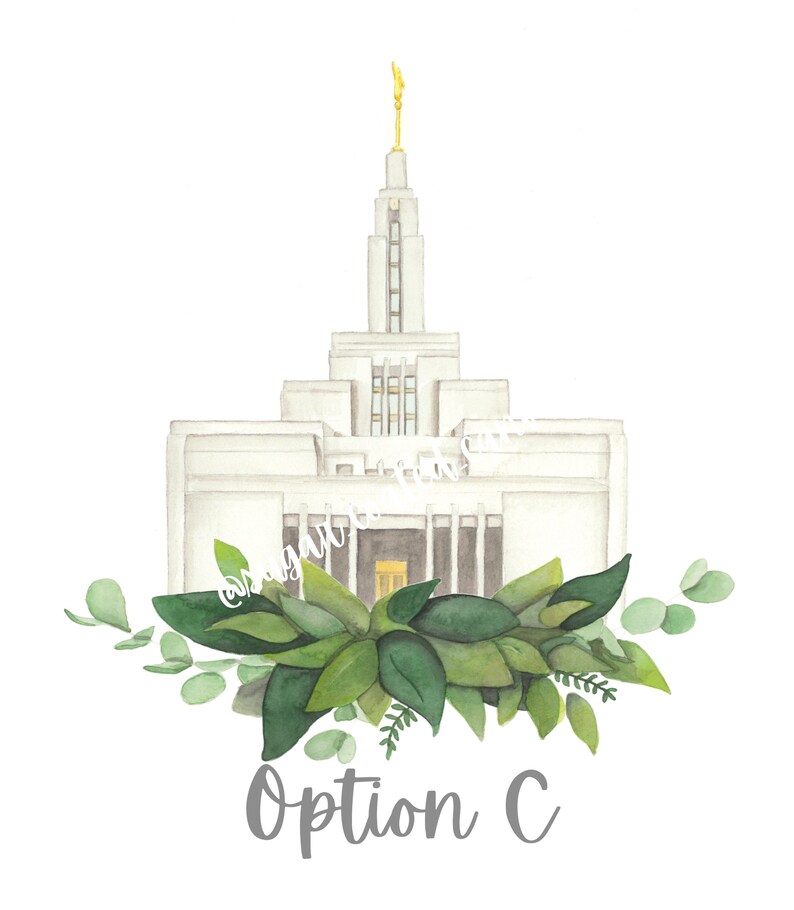 Draper Temple Draper Watercolor Painting Watercolor Print - Etsy