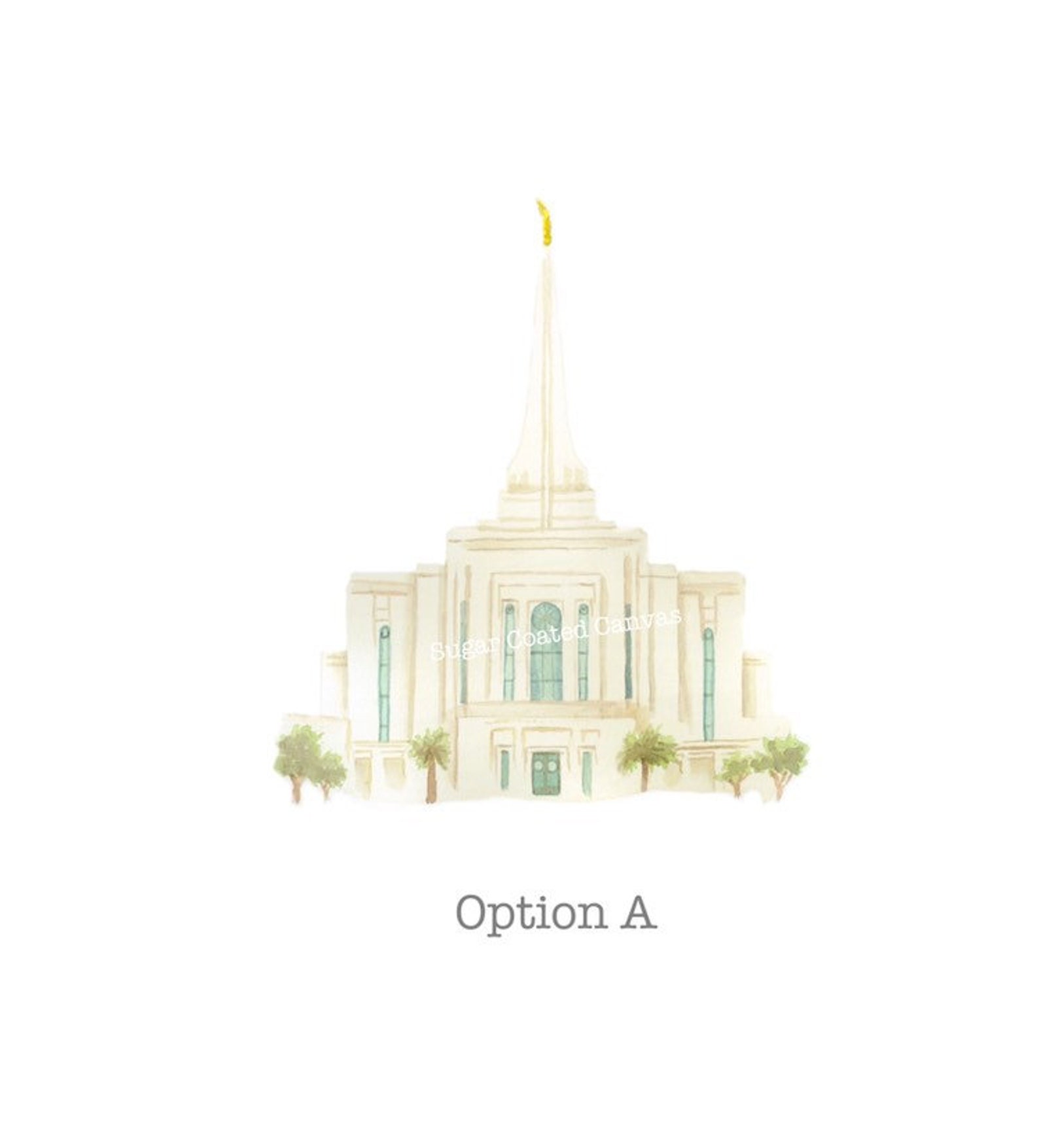 Gilbert Arizona Temple Watercolor Print Gilbert Lds Gilbert - Etsy