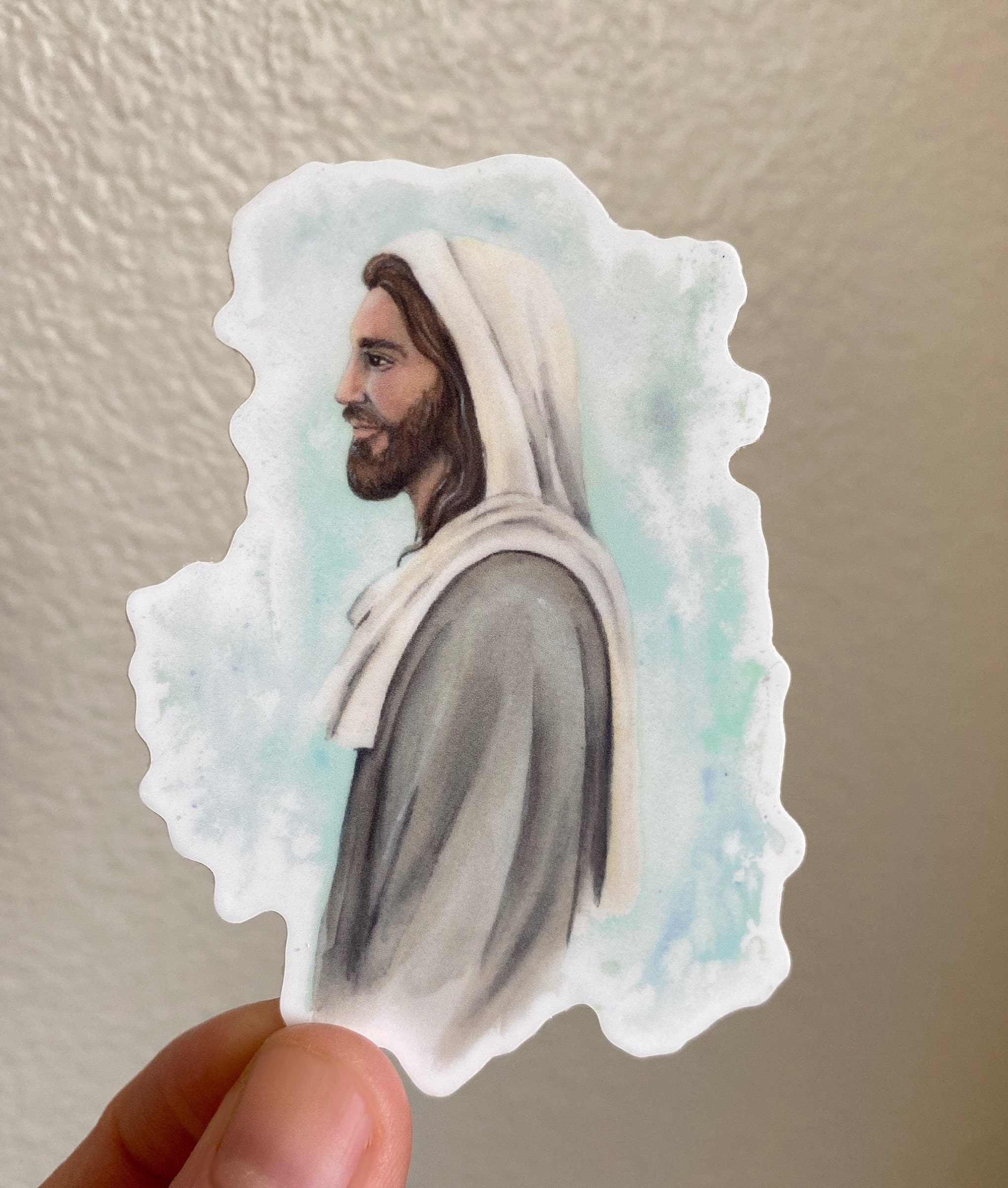 Blue Jesus Christ Sticker Jesus Face Bible Sticker Journal - Etsy