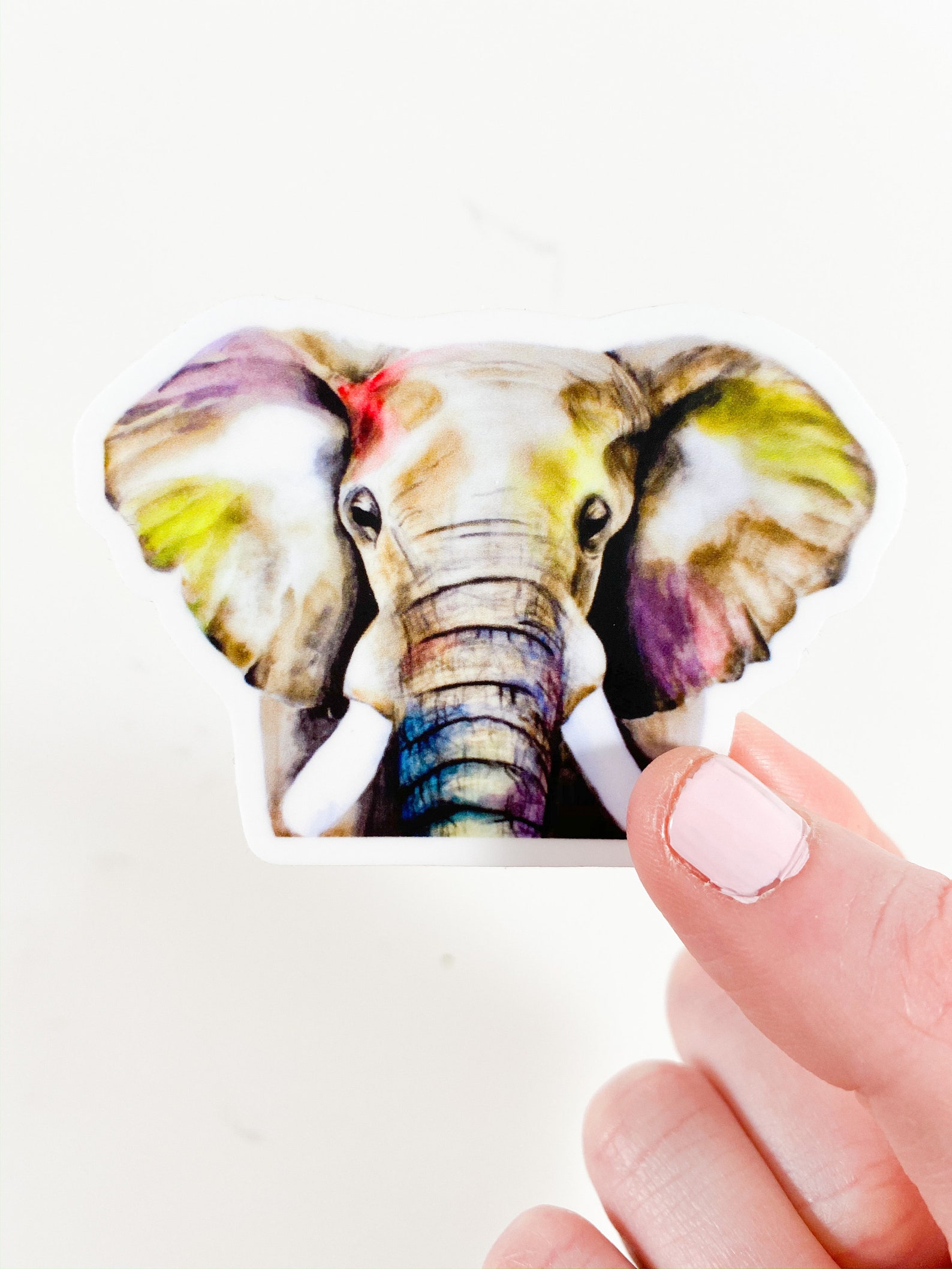 Elephant Sticker Vinyl Sticker Colorful Elephant Vinyl - Etsy