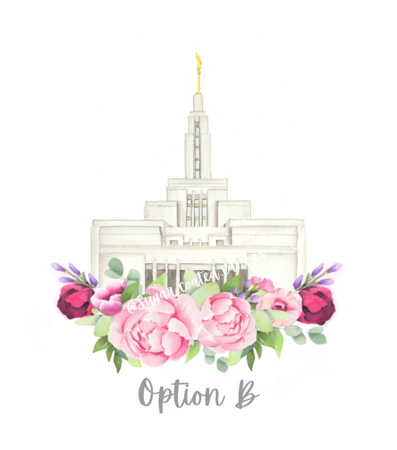 Draper Temple Draper Watercolor Painting Watercolor Print - Etsy