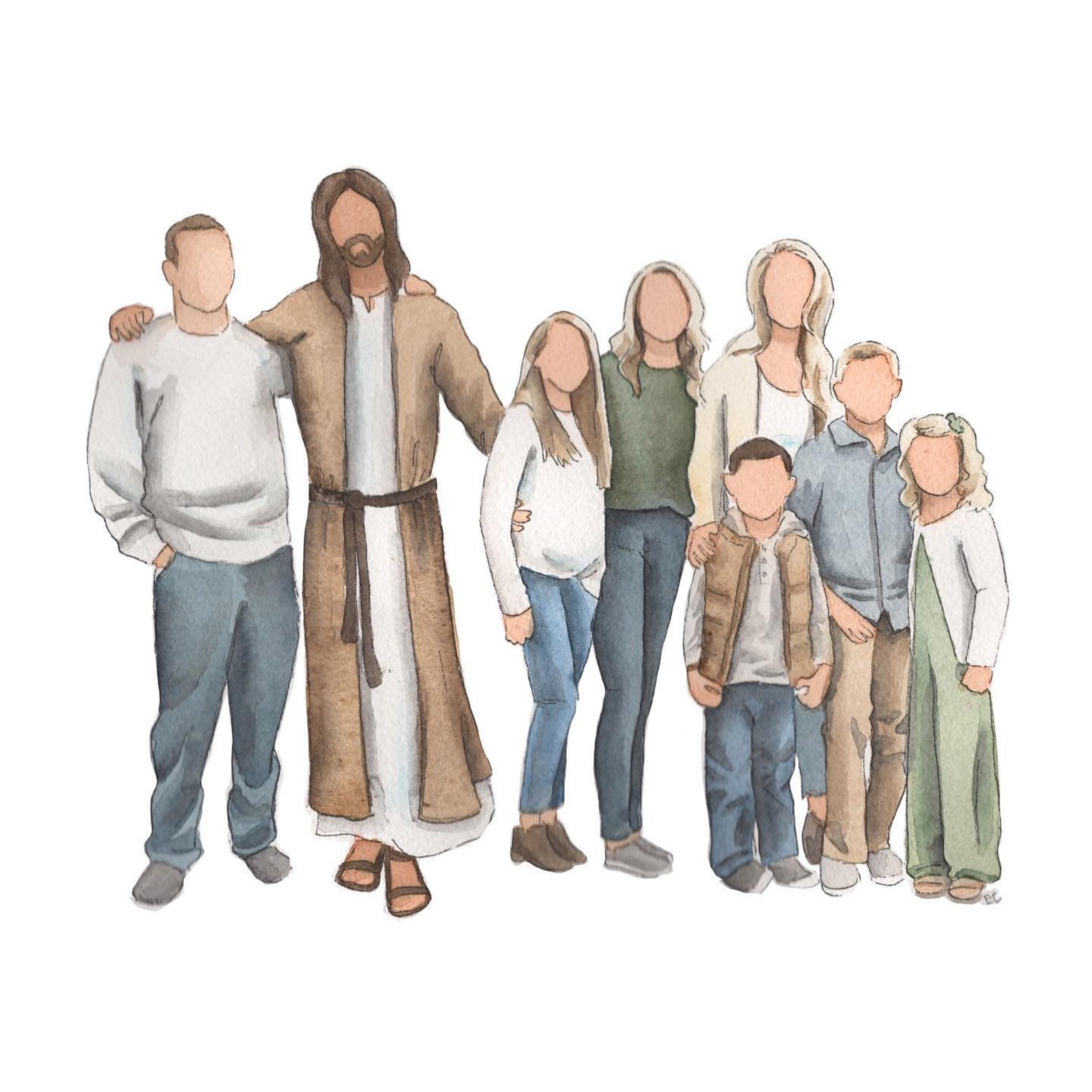 Faceless Custom with Christ painting with Jesus loss of | Etsy