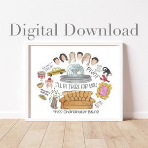 Friends Tv Show Printable, Friends Doodles Digital Download, Nostalgic ...