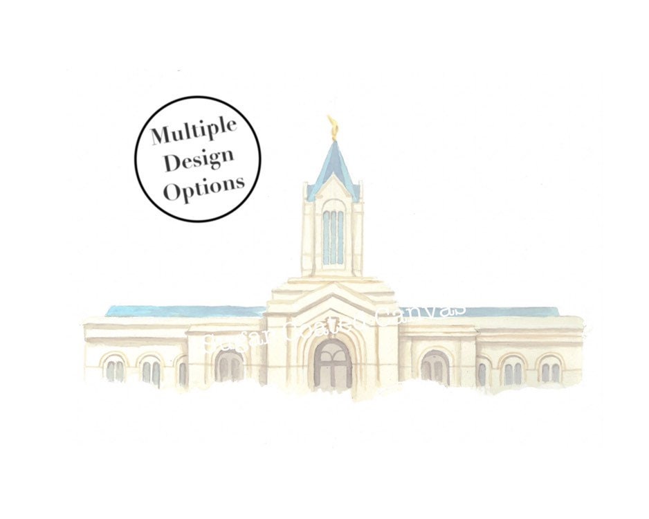 Watercolor Fort Collins Lds temple Art & Collectibles Prints etna.com.pe