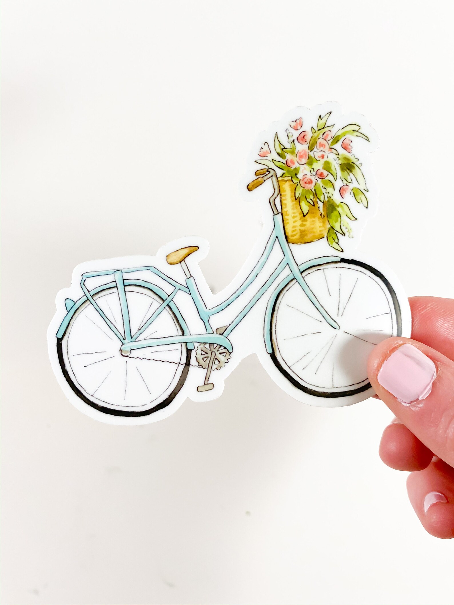 Bicycle Sticker Bike With Flowers Bike Sticker Vinyl - Etsy