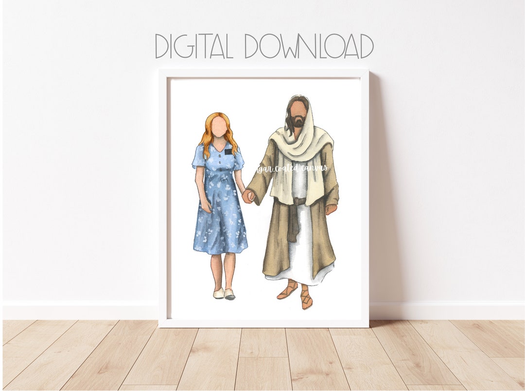 Sister Missionary With Jesus Watercolor Digital Download, Lds ...