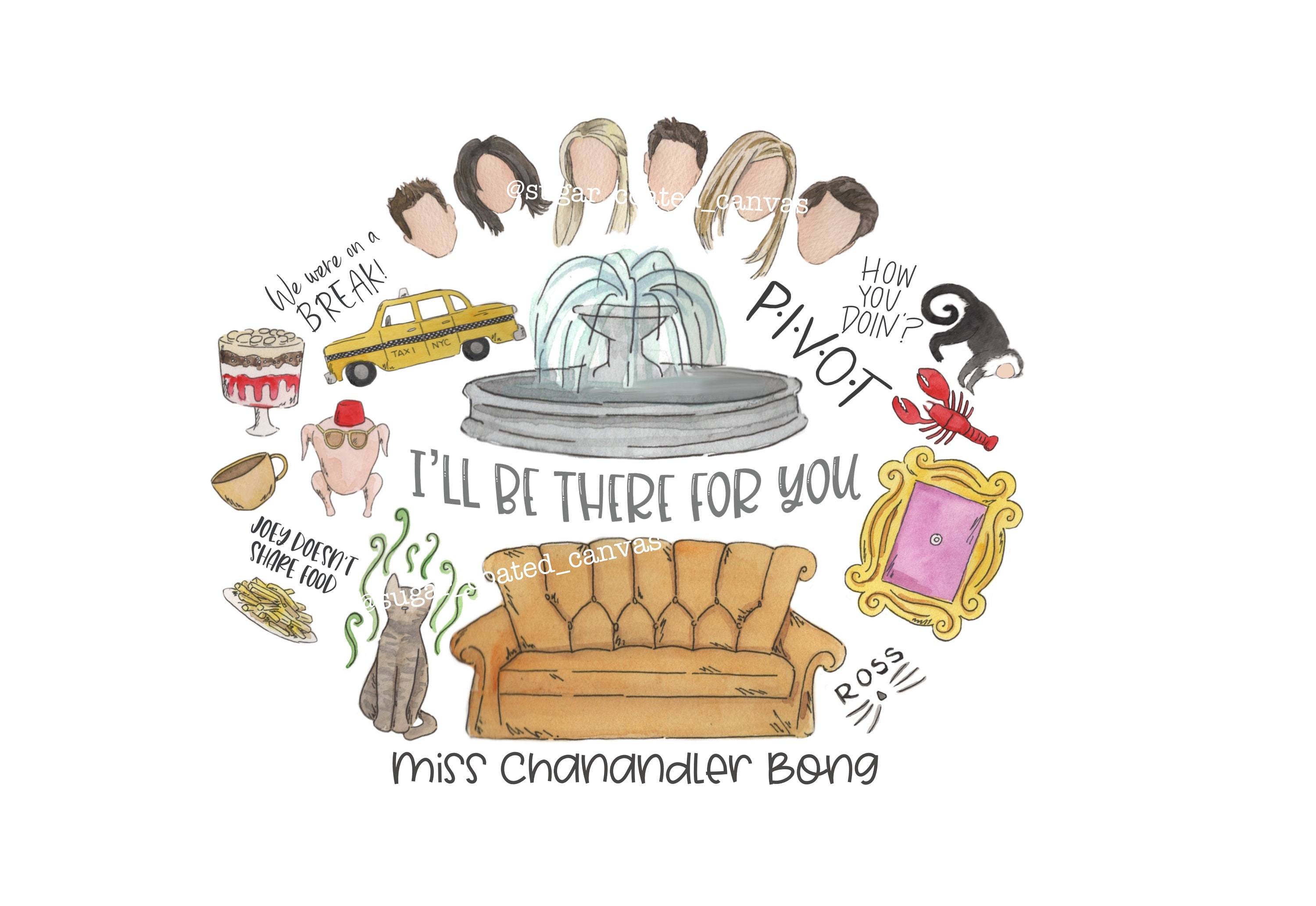 Friends Sticker Friends Tv Show Sticker 90s Sticker Ill - Etsy