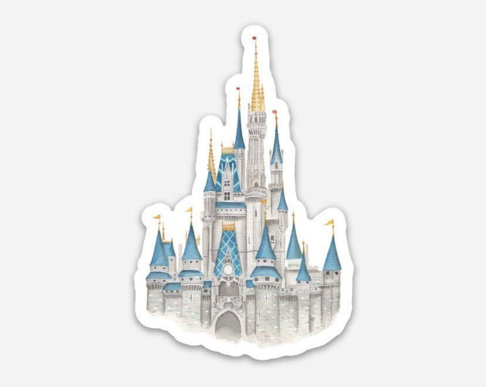 Disney Castle Sticker Cinderellas Castle Disney Watercolor - Etsy