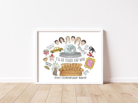 Friends tv show watercolor painting friends print friends | Etsy