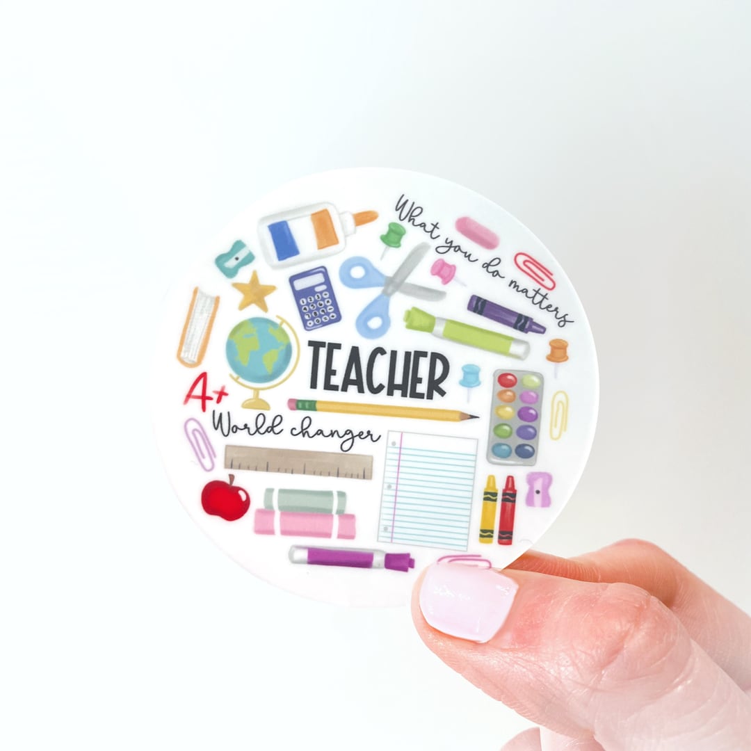 Teacher Vinyl Sticker Waterproof Sticker Teacher Gift School Supplies ...