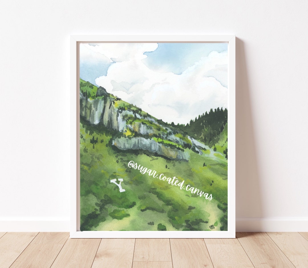 Provo Utah Watercolor Print | BYU Painting | Y Mount | Brigham Young ...