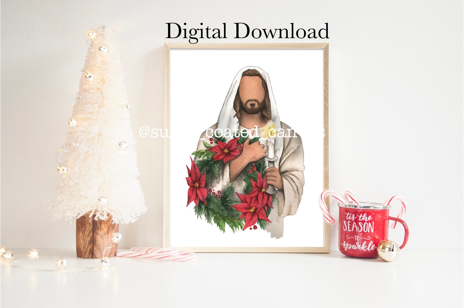 Christmas Christ Watercolor Digital Download Symbolic - Etsy