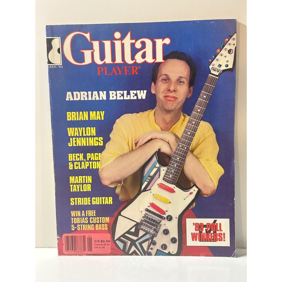 Adrian Belew Guitar Player Magazine 1984 Waylon Jennings, Jeff Beck ...