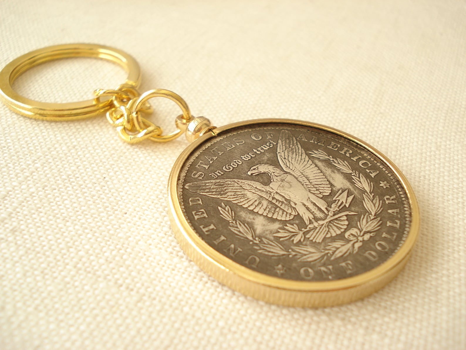 Morgan Dollar 1881 Silver Coin Key Chain, His and Hers, Wedding Gift ...