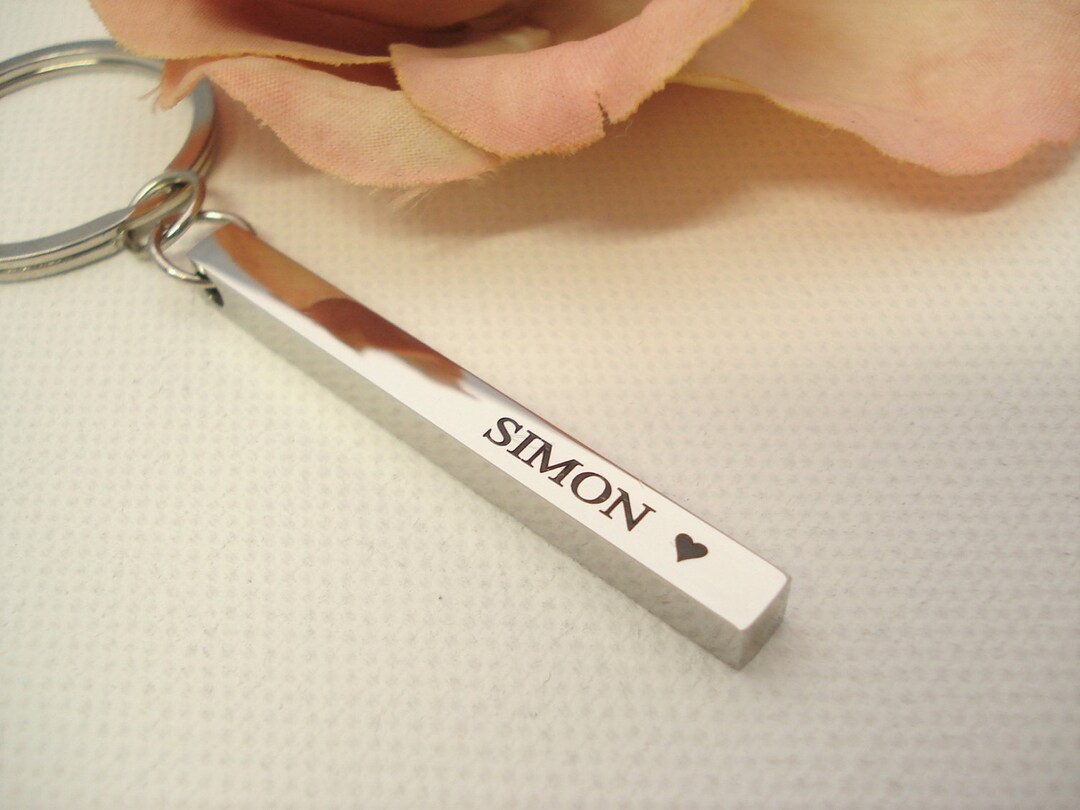 Personalized Key Chain...stainless Steel Bar Custom Engraved - Etsy