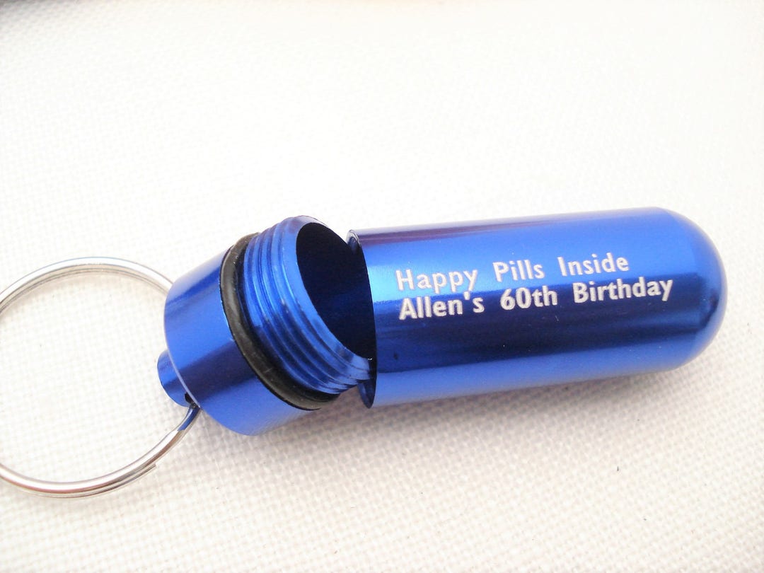 Personalized Pill Case With Key Chain...custom Engraved Key Ring, Pill ...