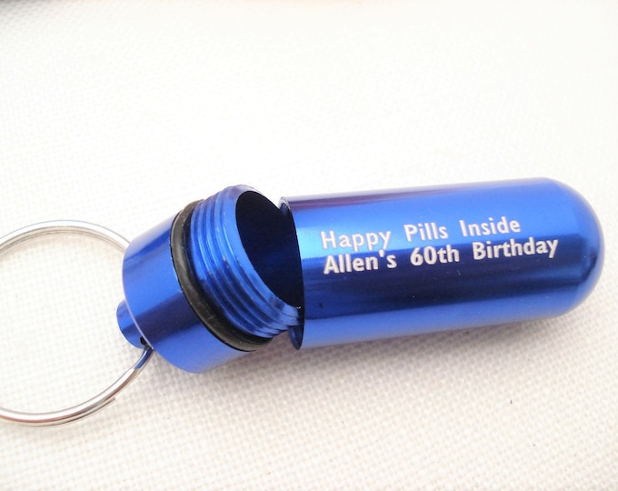 Personalized Pill Case With Key Chain...custom Engraved Key Ring, Pill ...