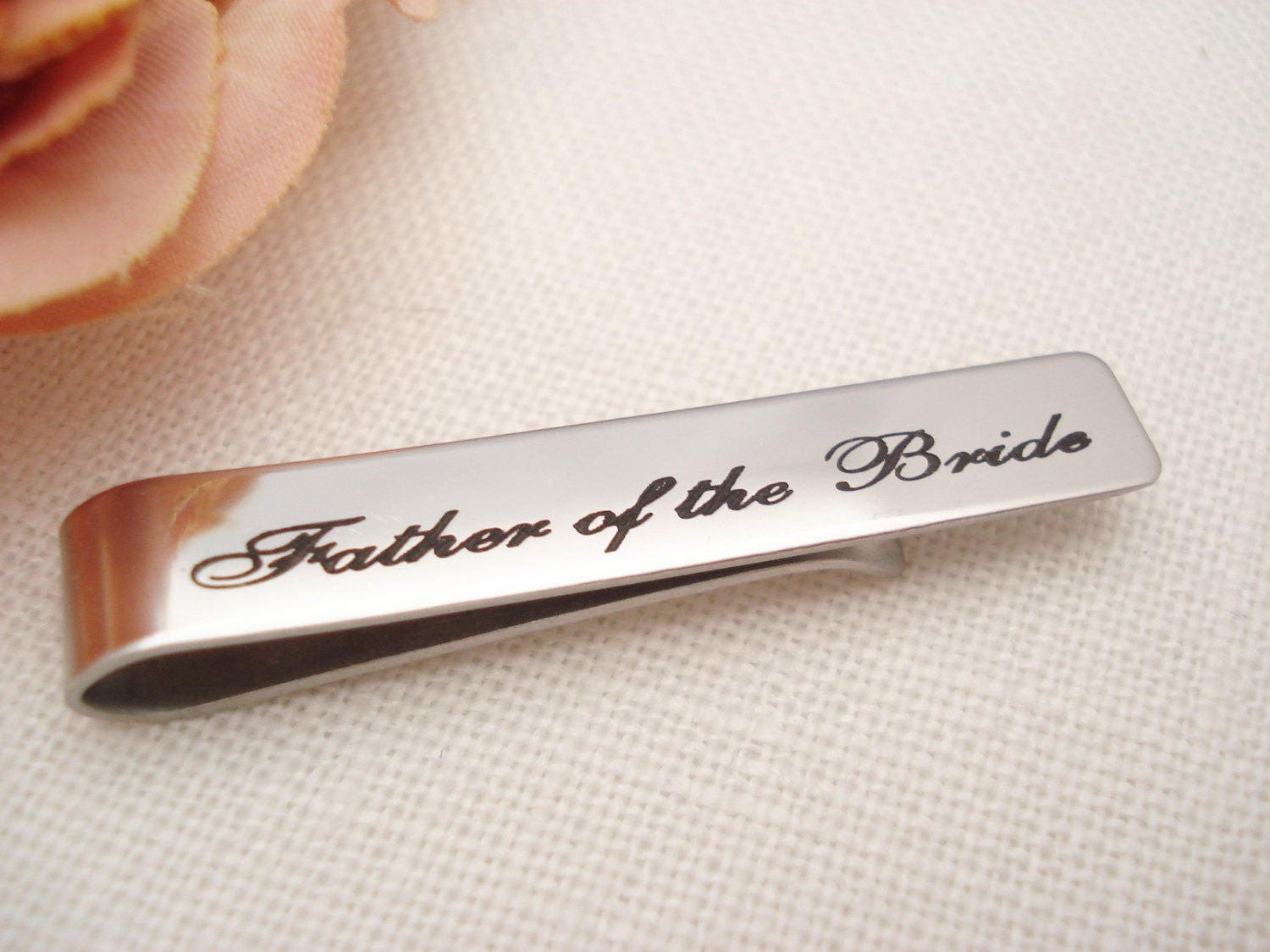 Stainless Steel Personalized Tie Clip...gold or Silver Custom Engraved ...