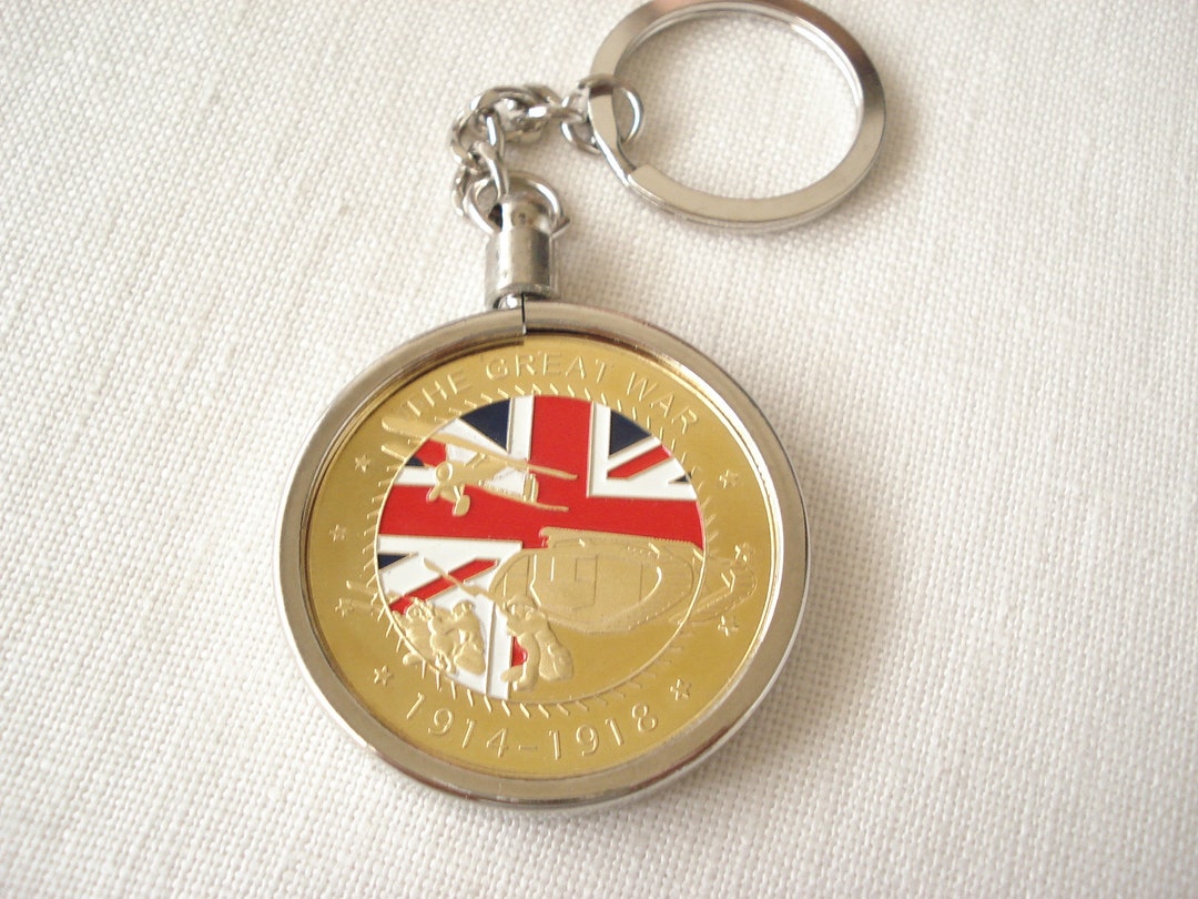 The Great War Gold Coin Key Chain His and Hers Wedding Gift - Etsy