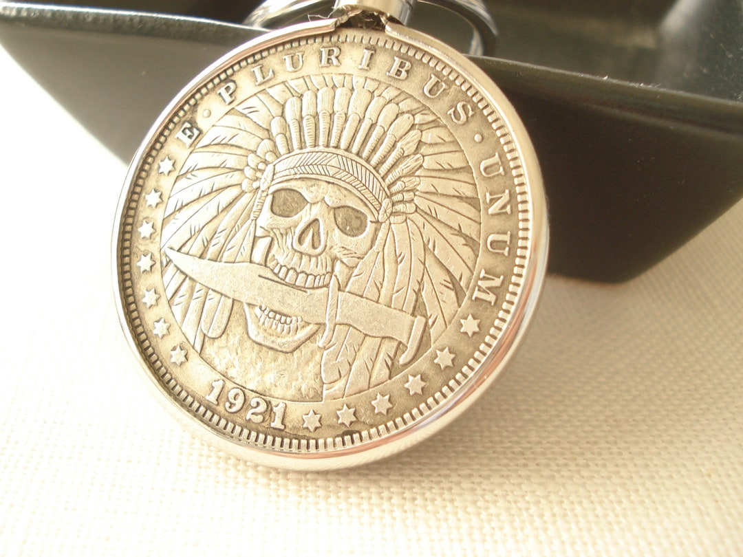 Morgan Skull Dollar Key Chain, His and Hers, Wedding Gift, Groomsmen ...