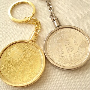 Bitcoin Gold Coin 1 Oz Key Chain, His and Hers, Wedding Gift, Best ...