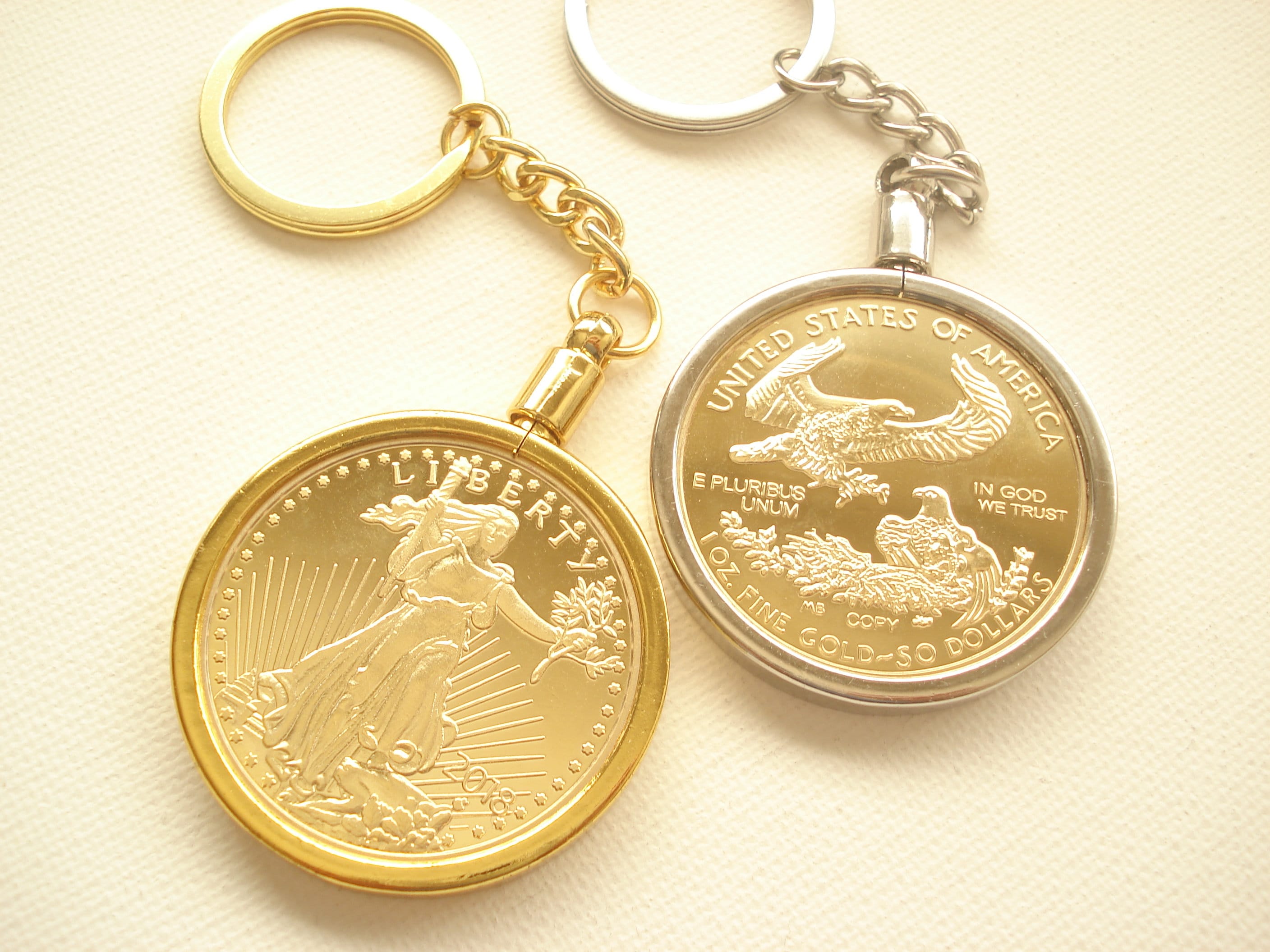 Liberty Fifty Dollar Gold Coin Key Chain His and Hers | Etsy