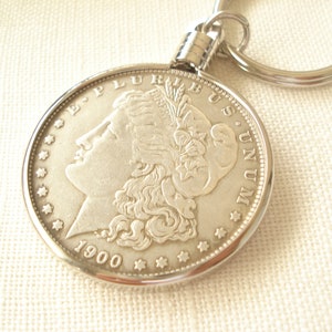 Morgan Dollar Key Chain, His and Hers, Wedding Gift, Groomsmen Gift ...