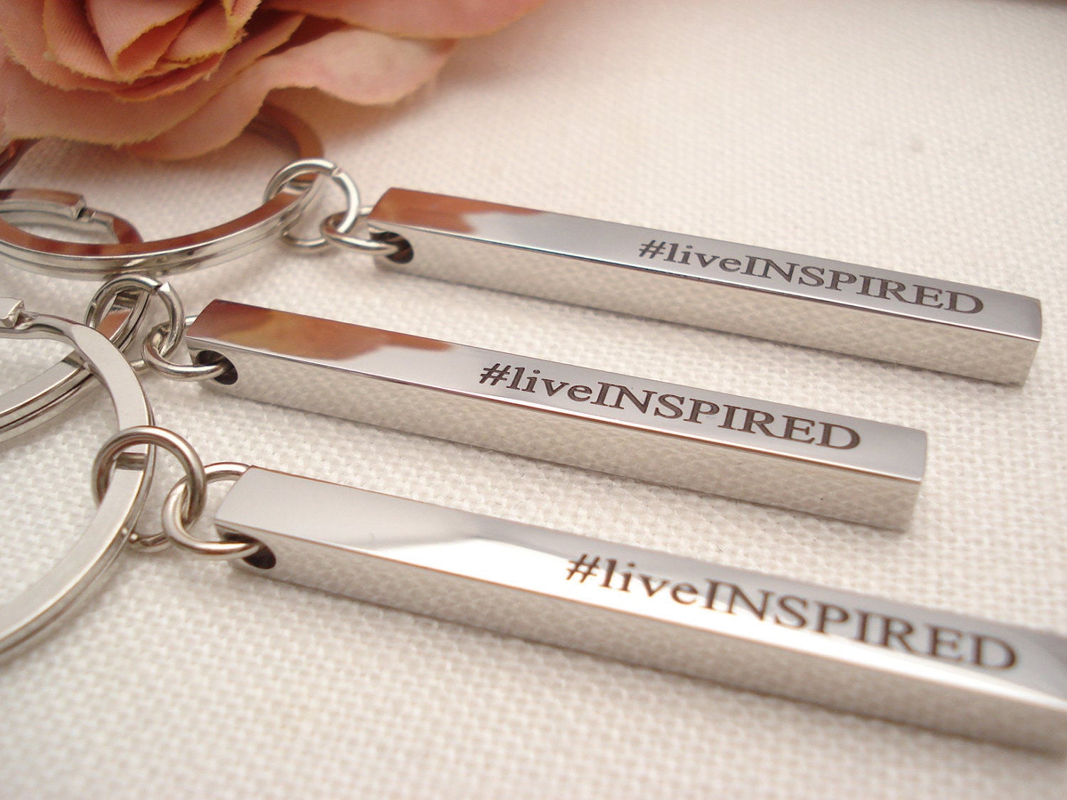 Personalized Key Chain...stainless Steel Bar, Custom Engraved Key Ring ...