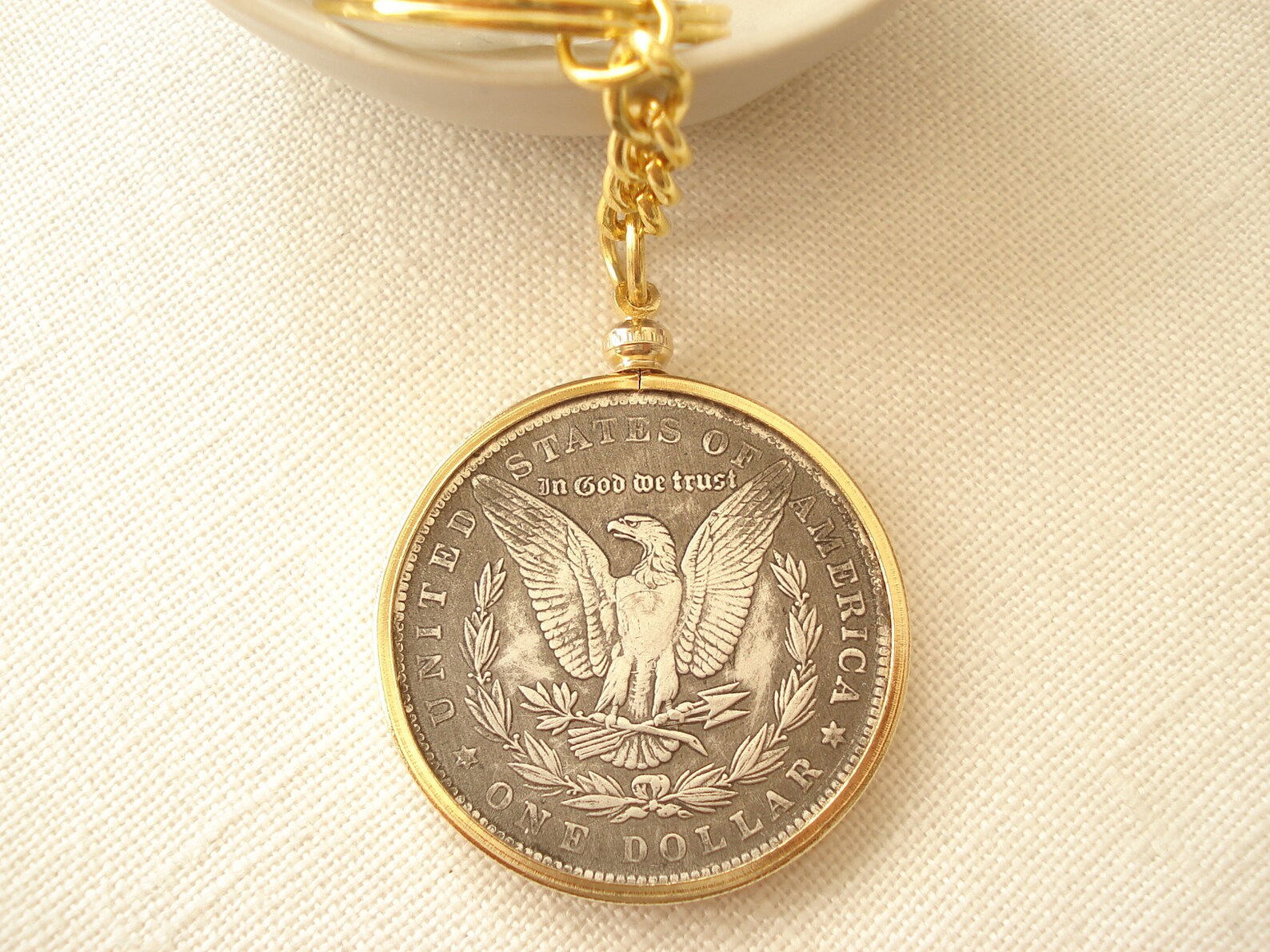 Morgan Dollar 1881 Silver Coin Key Chain, His and Hers, Wedding Gift ...