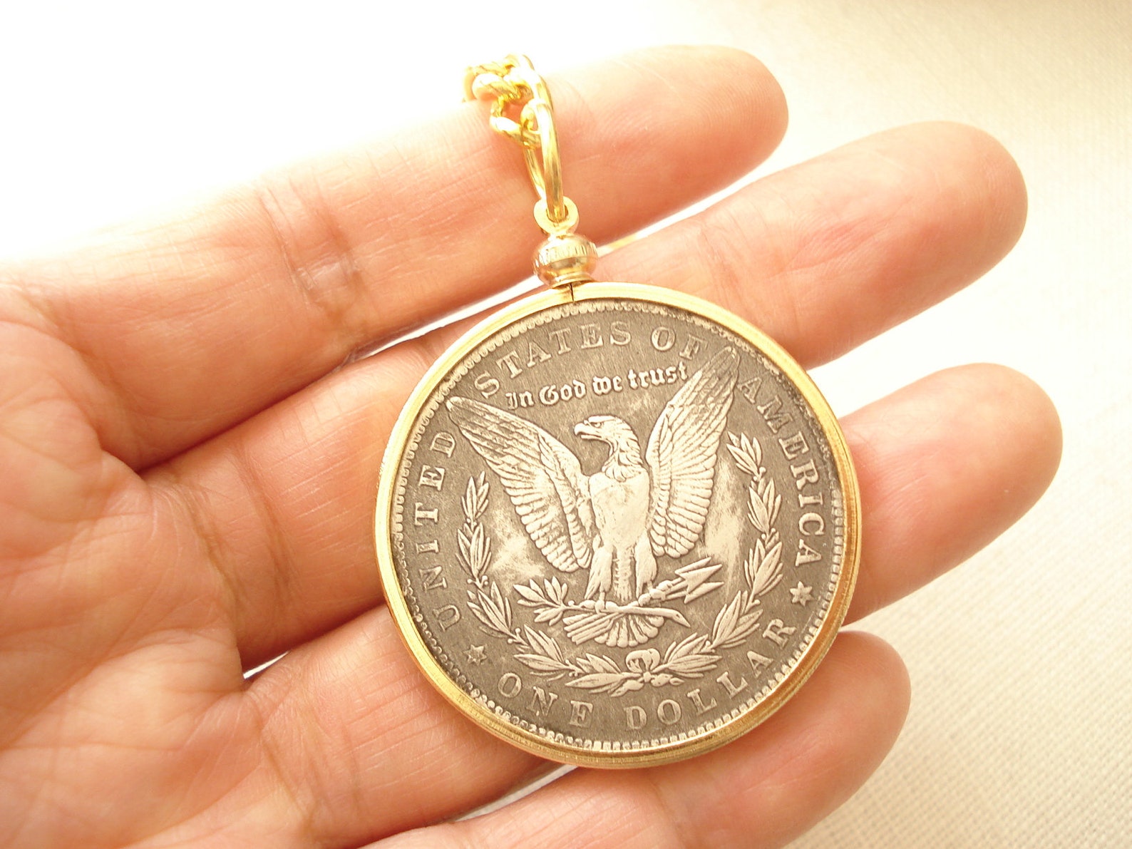 Morgan Dollar 1881 Silver Coin Key Chain, His and Hers, Wedding Gift ...