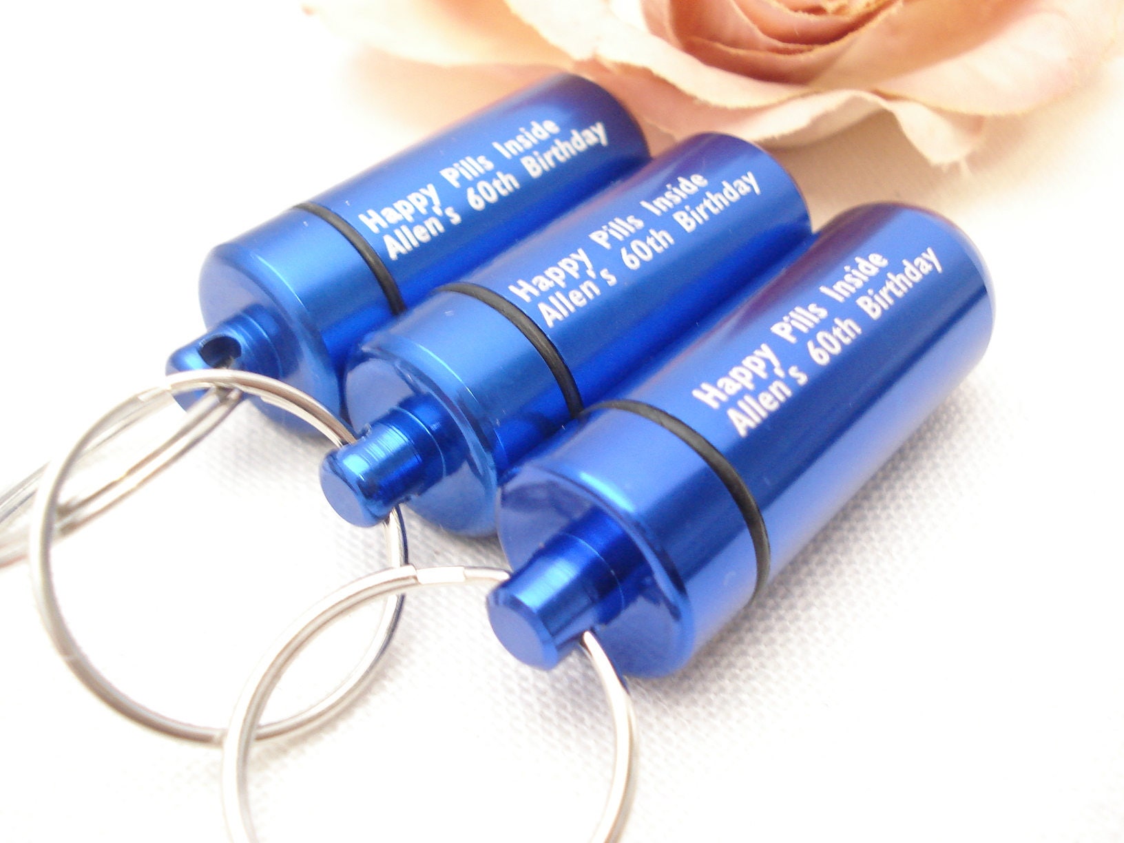 Personalized Pill Case With Key Chain...custom Engraved Key Ring, Pill ...