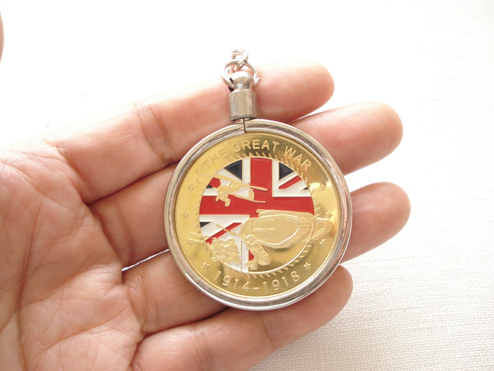 The Great War Gold Coin Key Chain His and Hers Wedding Gift - Etsy