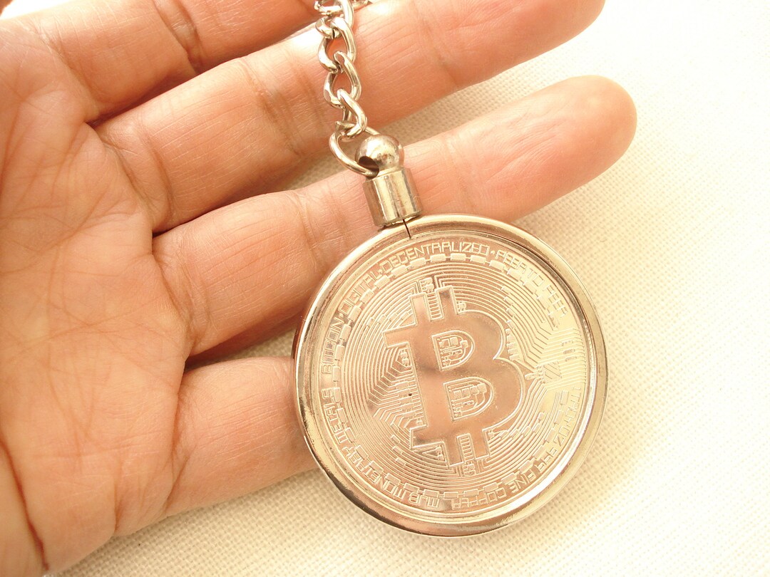 Bitcoin Silver 1 Oz Key Chain, His and Hers, Wedding Gift, Best Friend ...