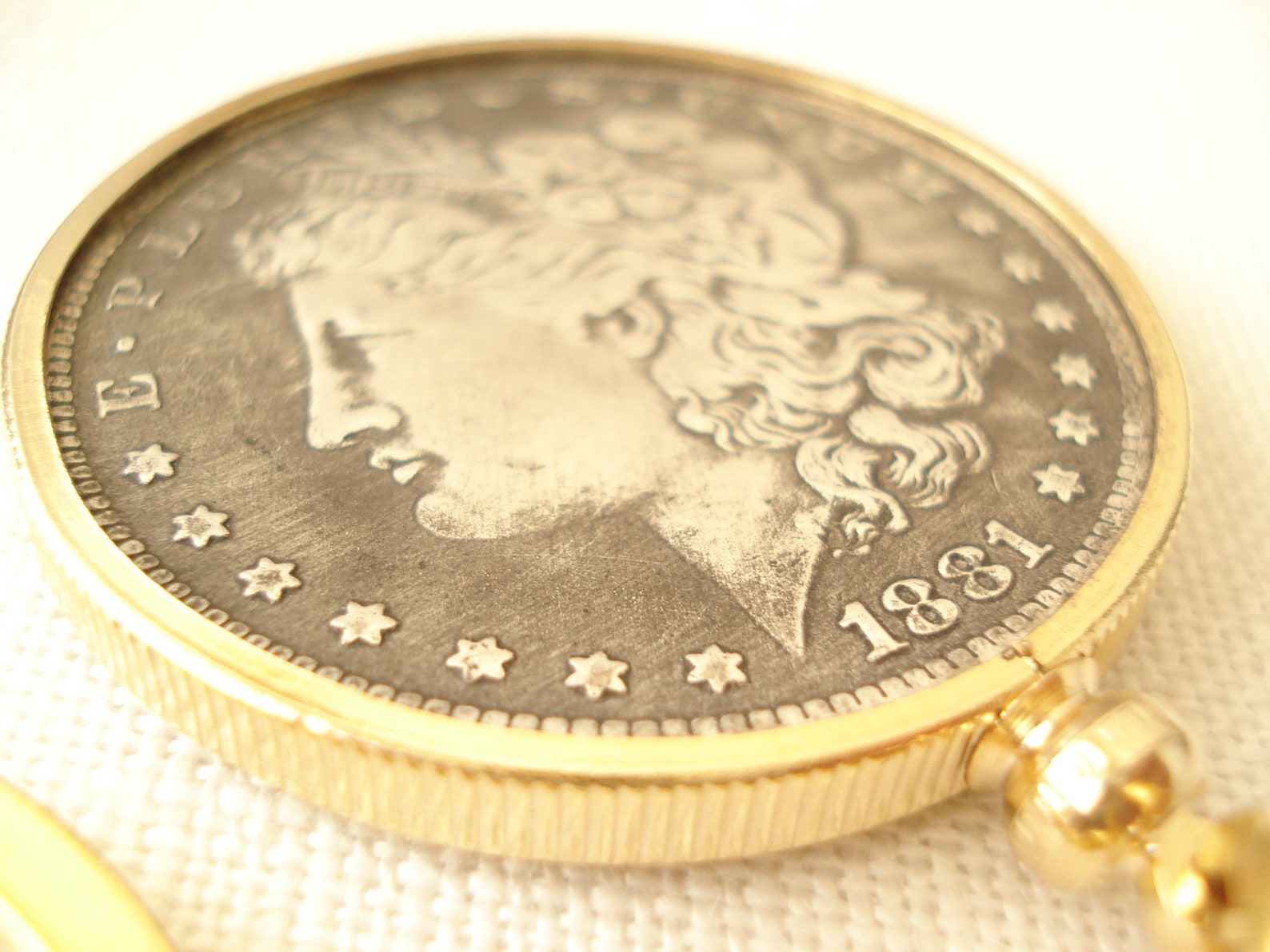 Morgan Dollar 1881 Silver Coin Key Chain, His and Hers, Wedding Gift ...