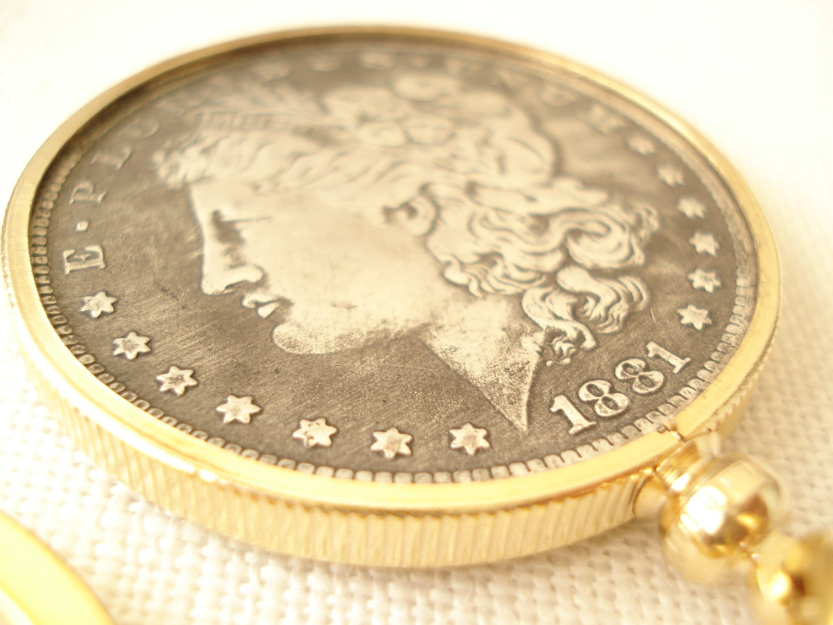 Morgan Dollar 1881 Silver Coin Key Chain, His and Hers, Wedding Gift ...