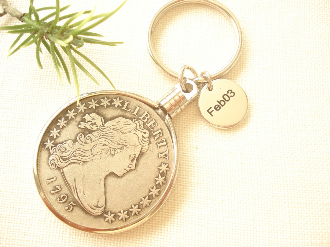 Liberty Dollar Key Chain, His and Hers, Wedding Gift, Groomsmen Gift ...
