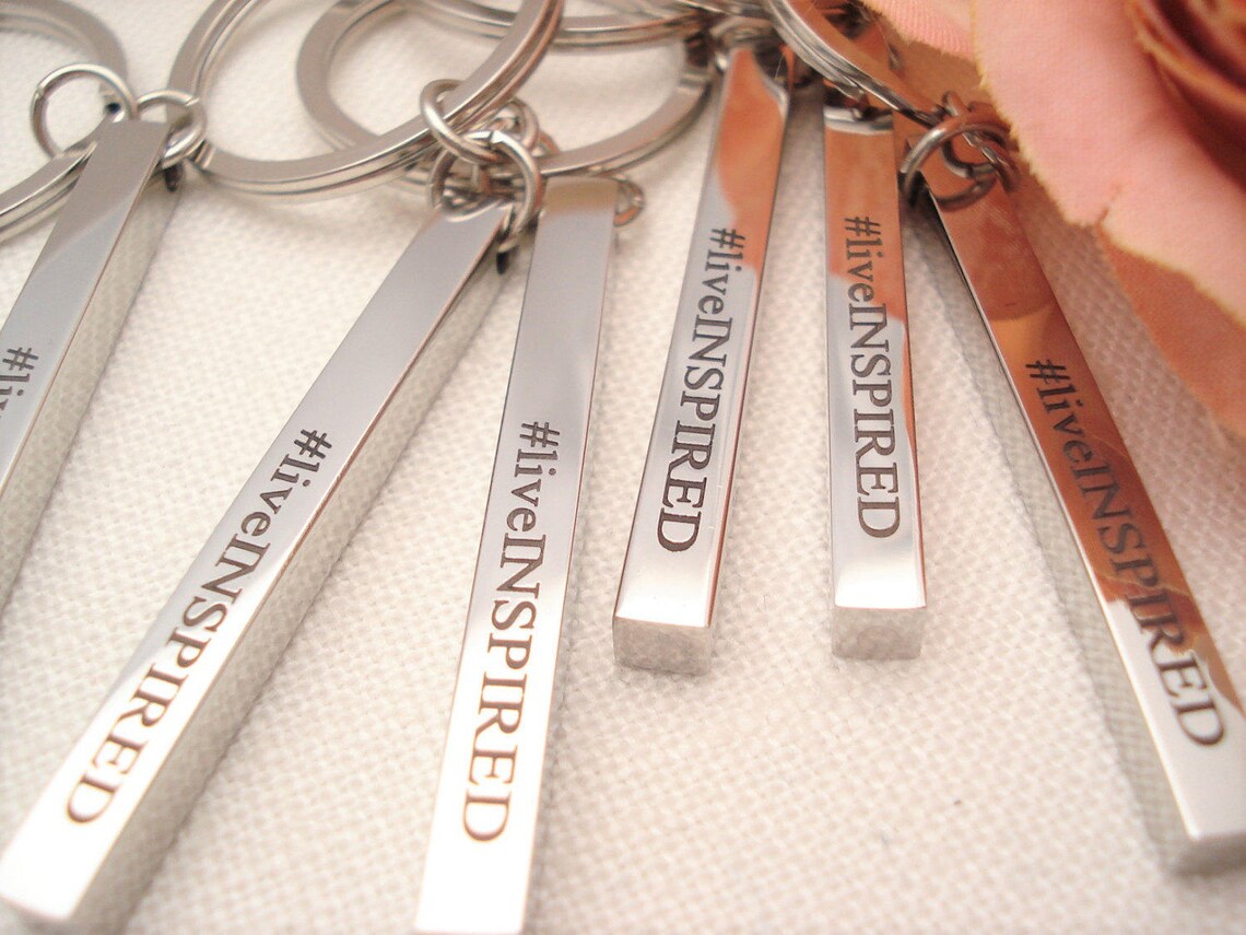 Personalized Key Chain...stainless Steel Bar, Custom Engraved Key Ring ...